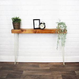 Radiator Console Chunky Slimline Table With White Hairpin Legs ...
