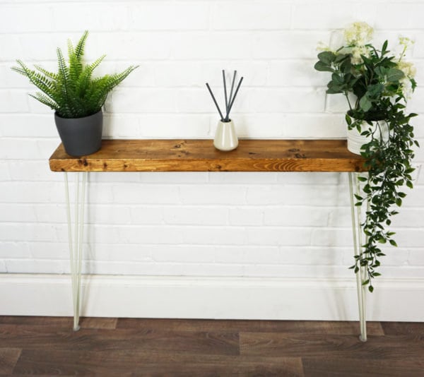 Rustic Radiator Console Slimline Table With White Hair Pin - Etsy