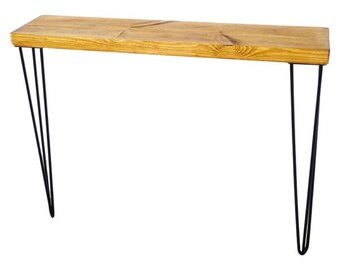 RUSTIC Console Table With White Hair Pin Legs Reclaimed | Etsy
