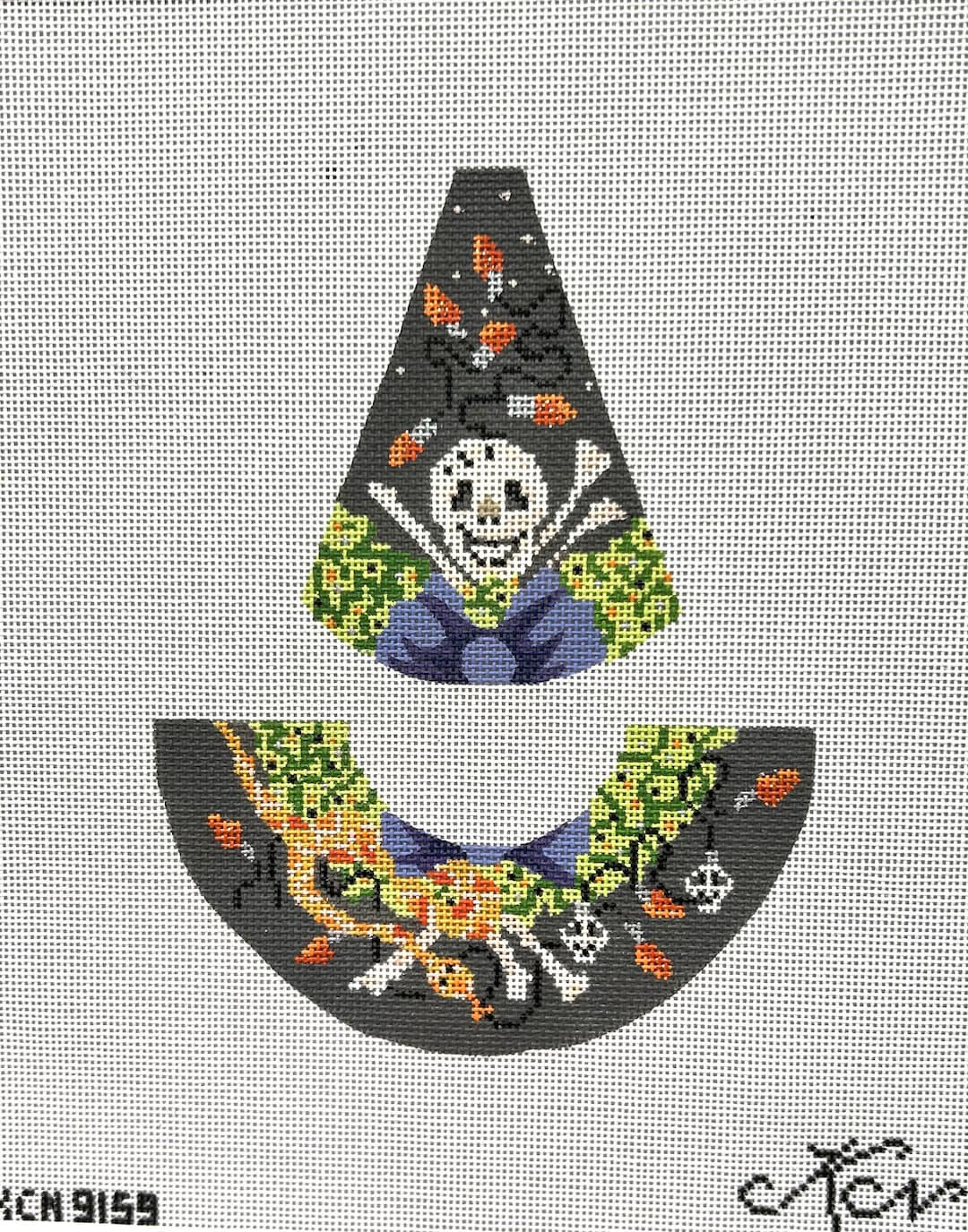 Skull & Bones 3D Witch Hat, Kelly Clark Needlepoint - Etsy
