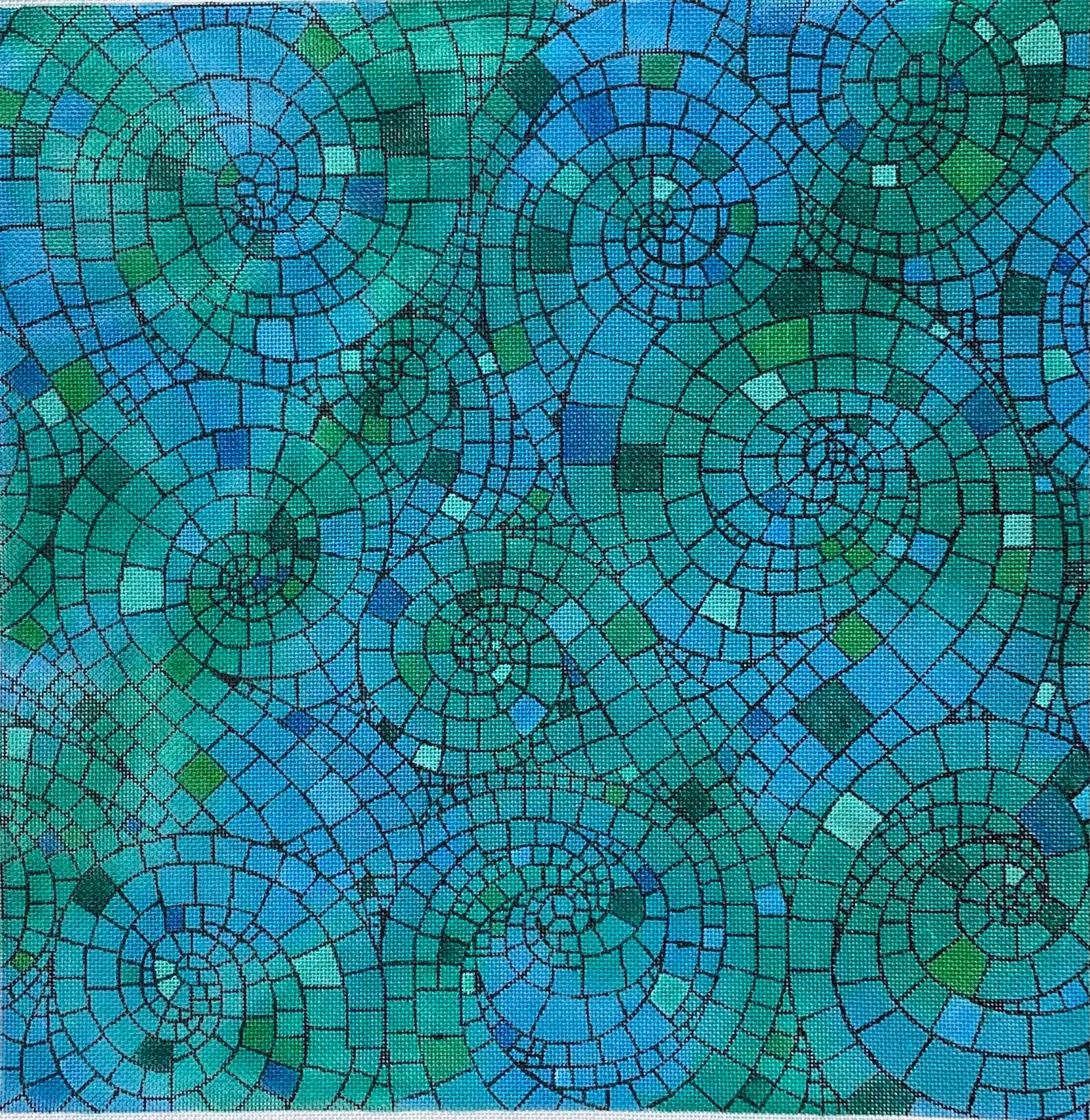 Blue Mosaic Barbara Fox - Etsy