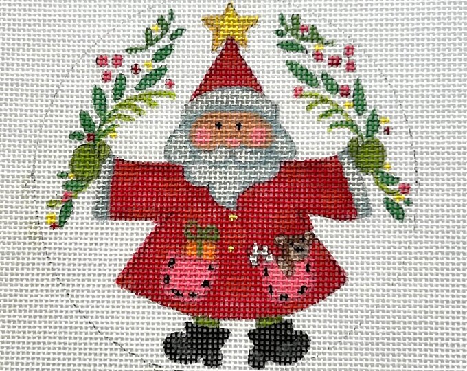 Santa Garland, Ashley Dillon/susan Roberts Needlepoint - Etsy