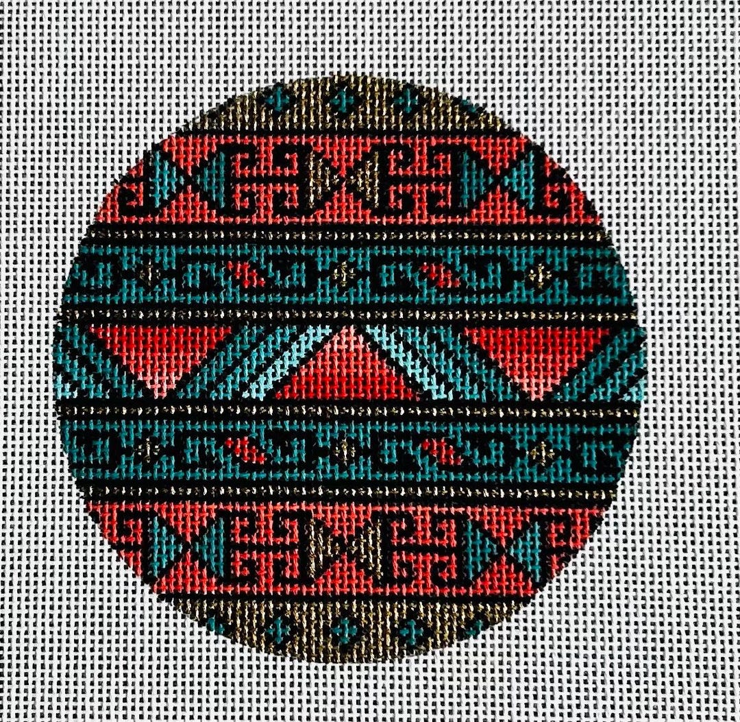 Geometric Round, Mindy's Needlepoint - Etsy