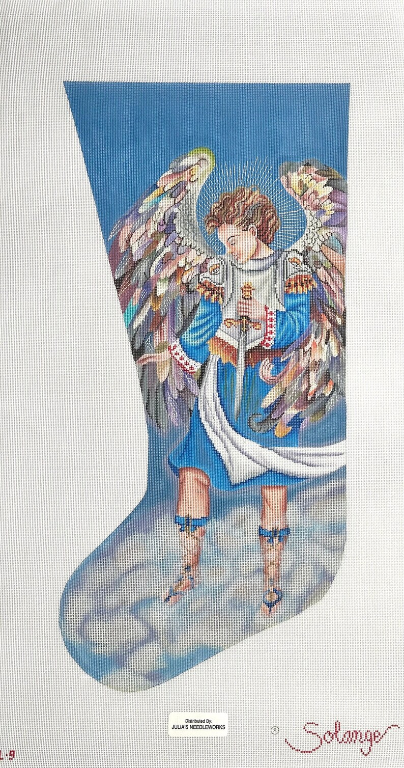 Archangel Michael Stocking, Julia's Needleworks - Etsy