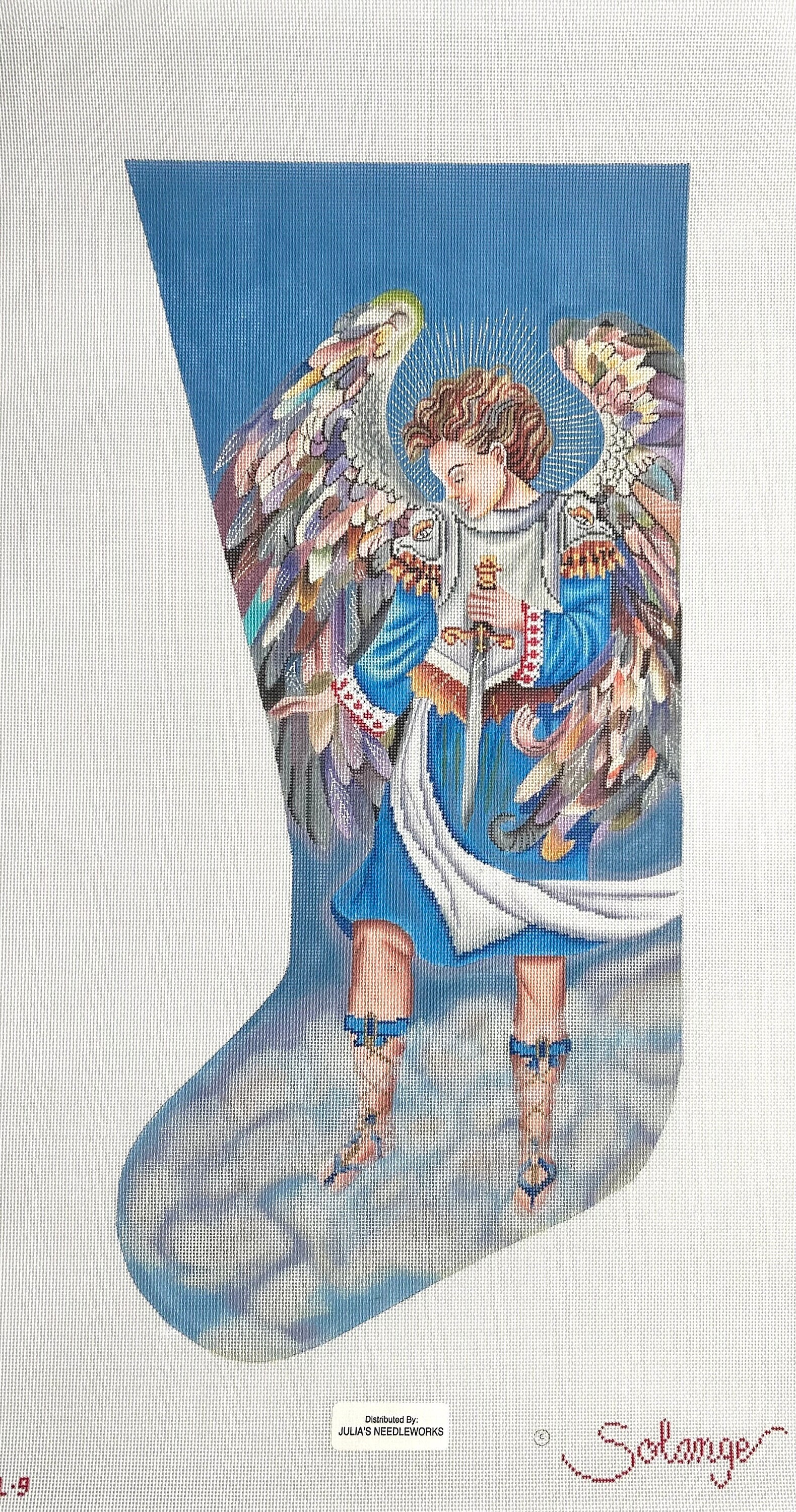 Archangel Michael Stocking, Julia's Needleworks - Etsy