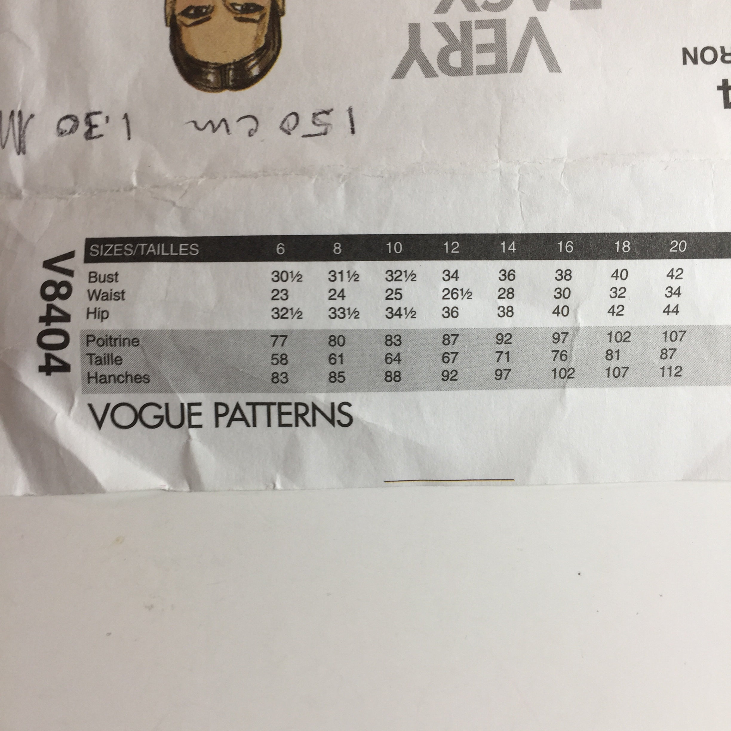 Partially CUT Misses' Jackets, Shorts and Pants Sewing Pattern Vogue ...