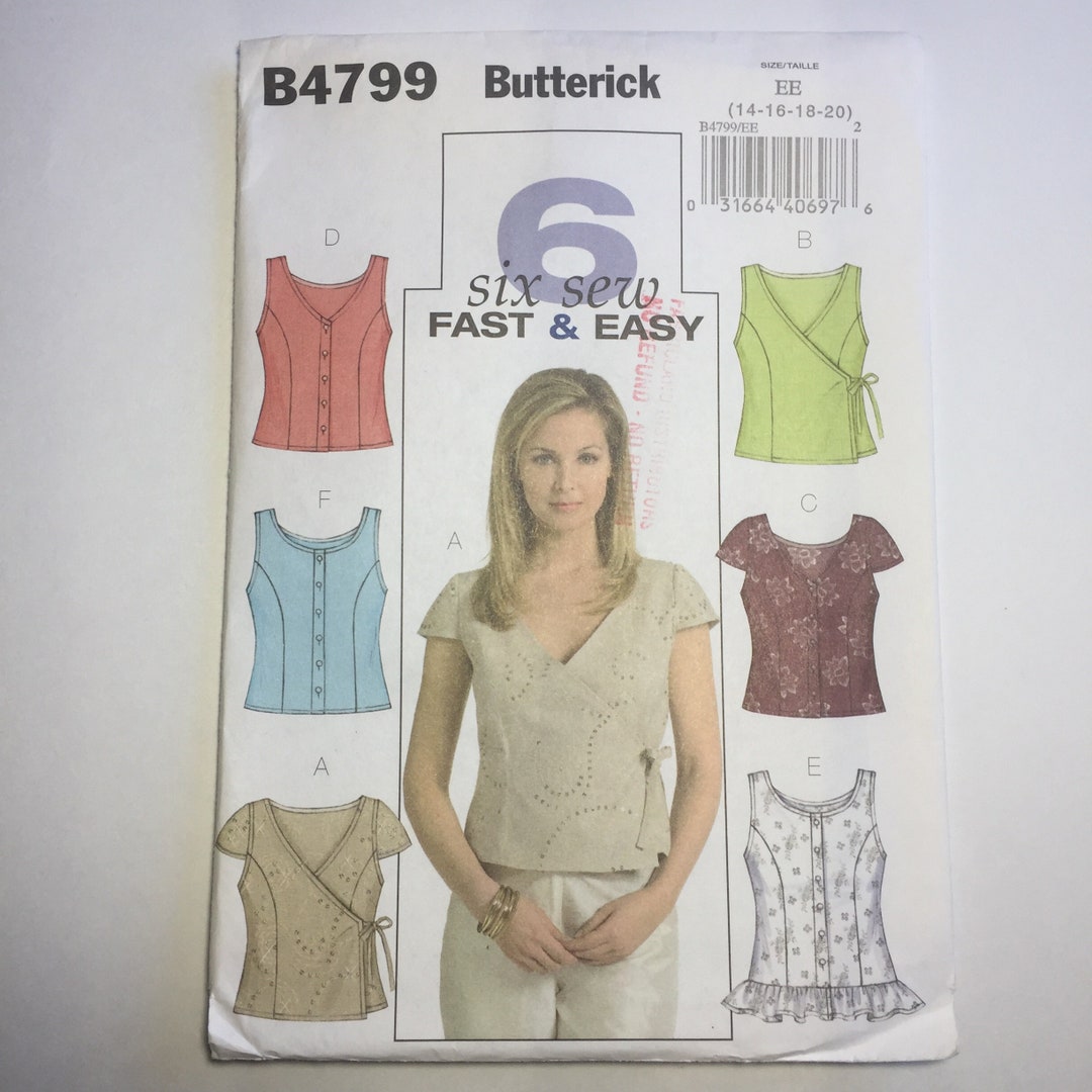 Misses' Close-fitting Top Sewing Pattern Size 14-16-18-20 UNCUT ...