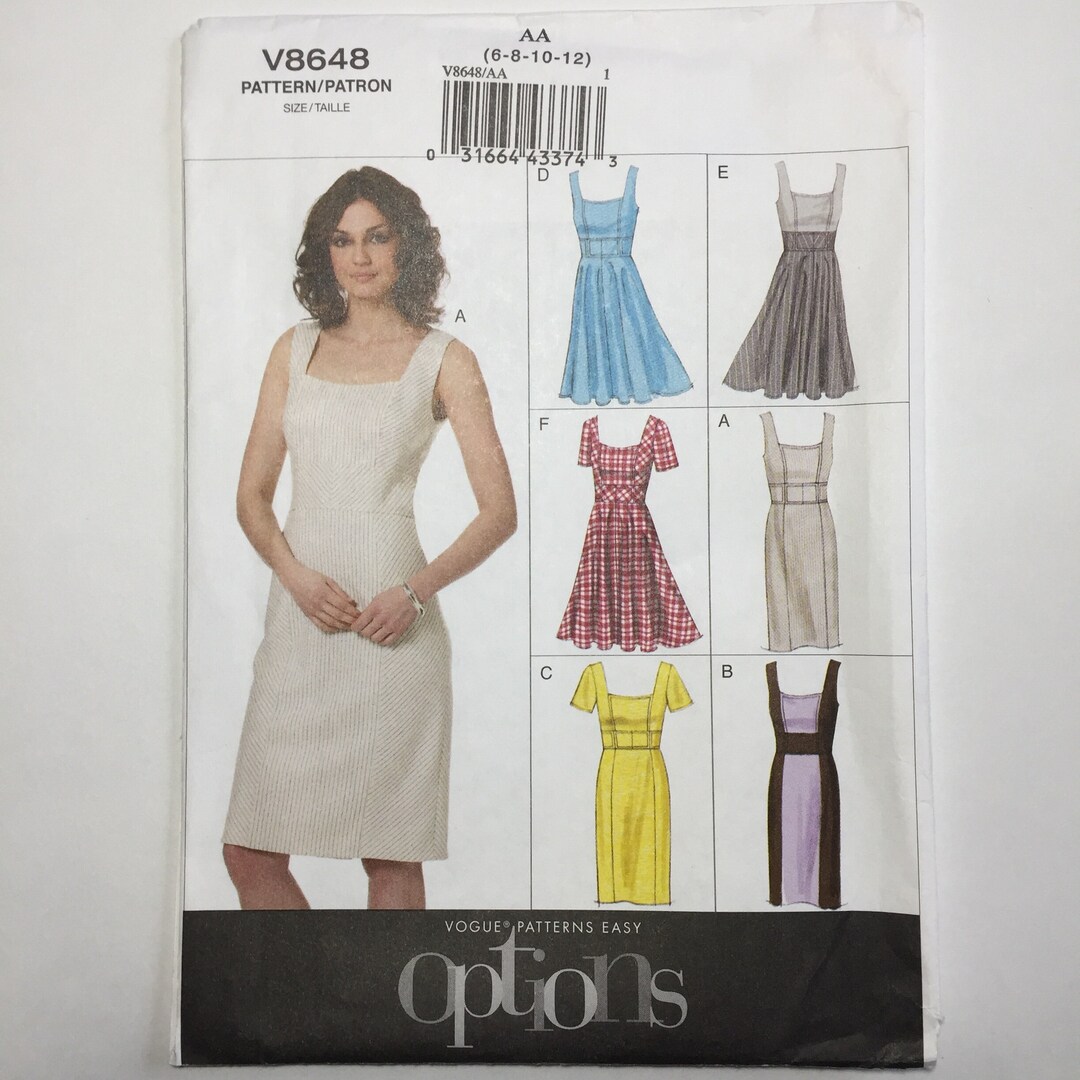 Misses' Princess Seamed Dress Sewing Pattern Size 6-8-10-12 or 14-16-18 ...