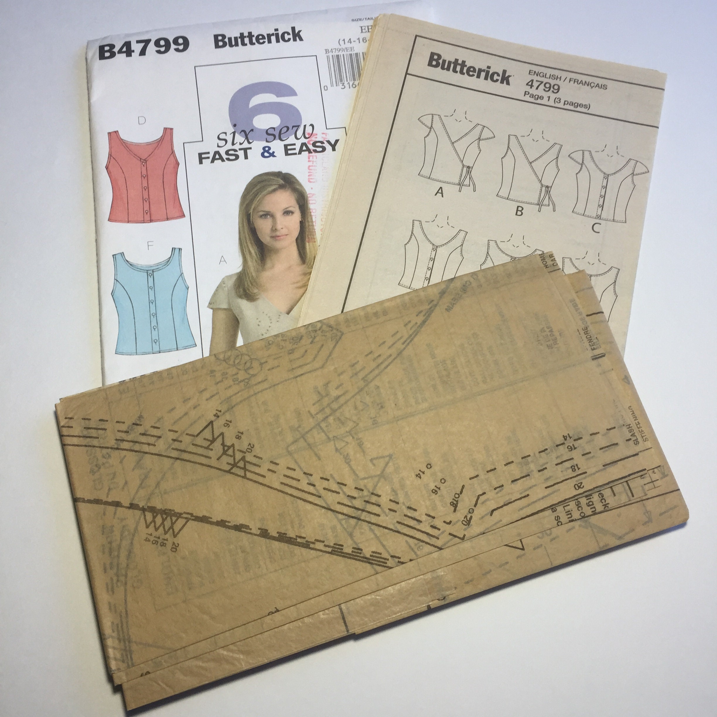 Misses' Close-fitting Top Sewing Pattern Size 14-16-18-20 UNCUT ...