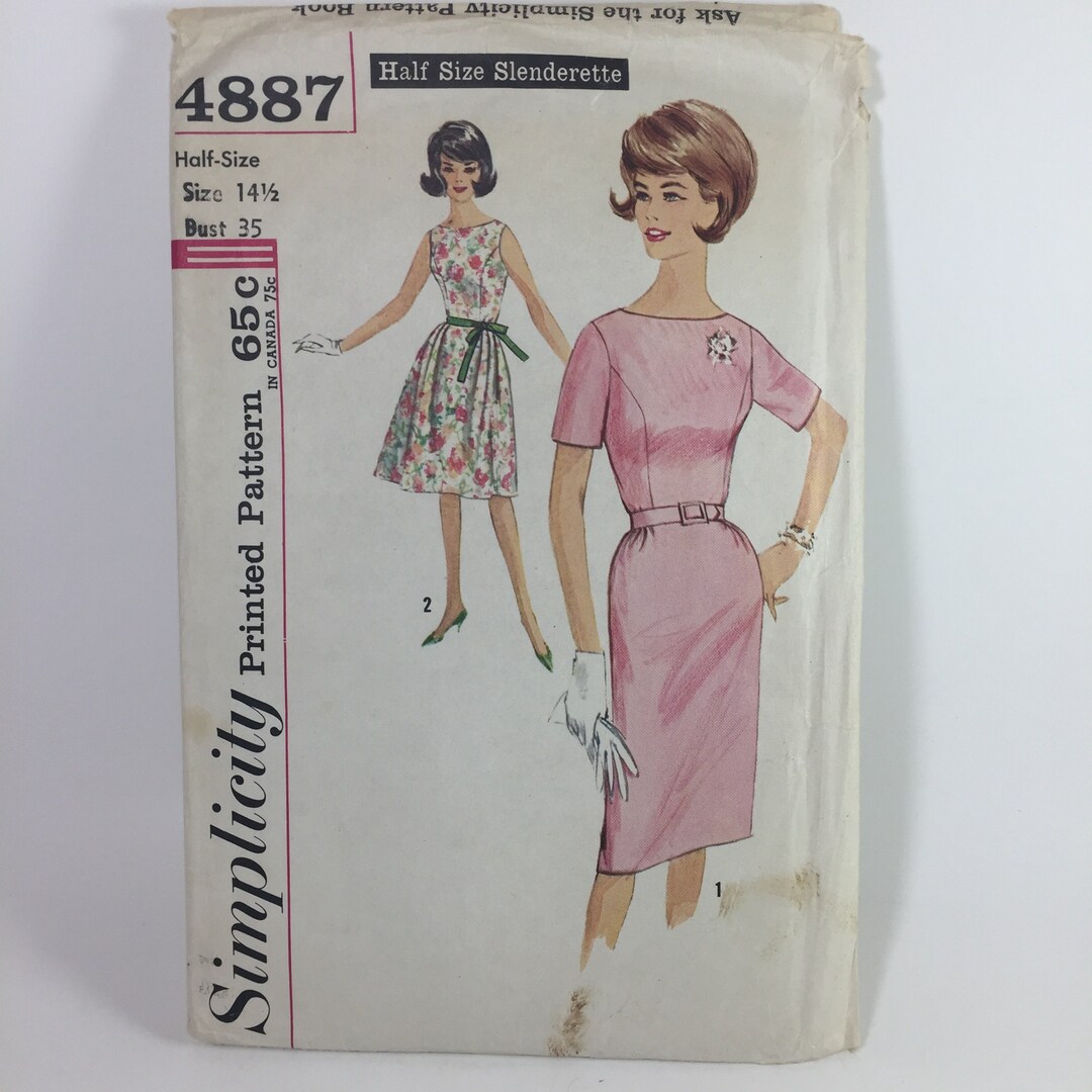Misses' Vintage 1963 Dress With Two Skirts Sewing Pattern Size 14 1/2 ...