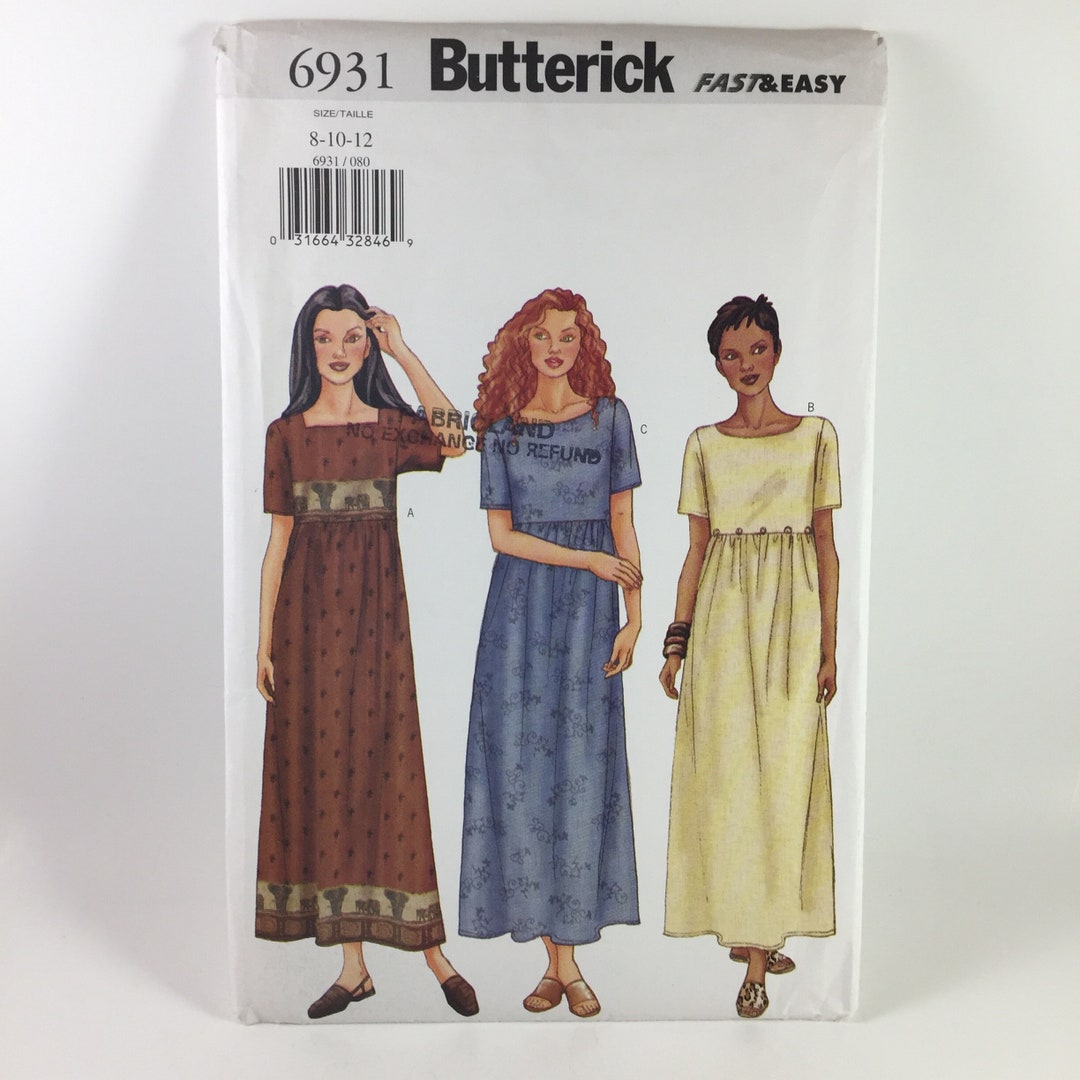 Misses' Petite Loose-fitting Dress Sewing Pattern Size 8-10-12 UNCUT ...