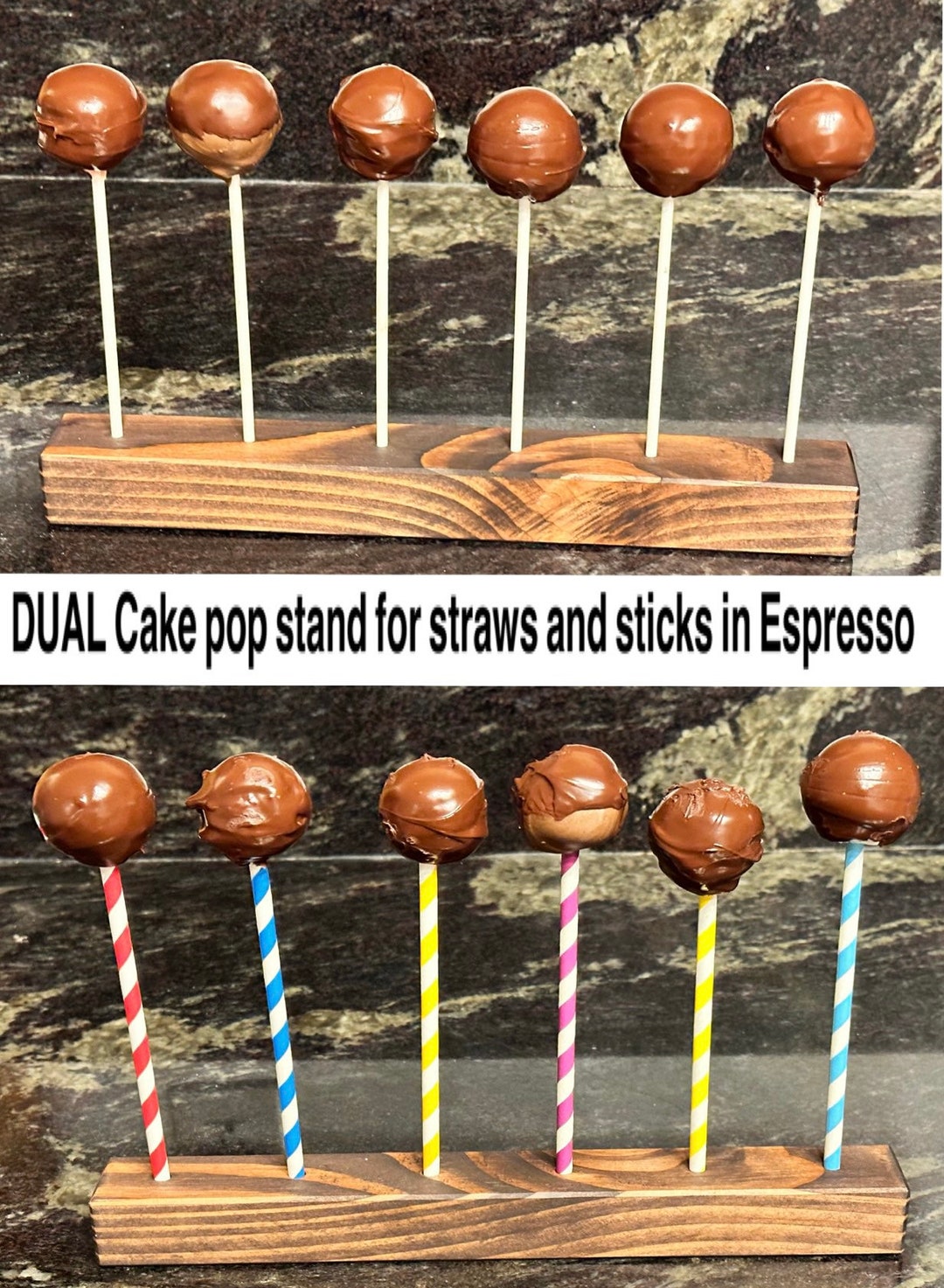 DUAL Cake Pop Display for Sticks and Straws, Lollipop Stand, Cupcake ...