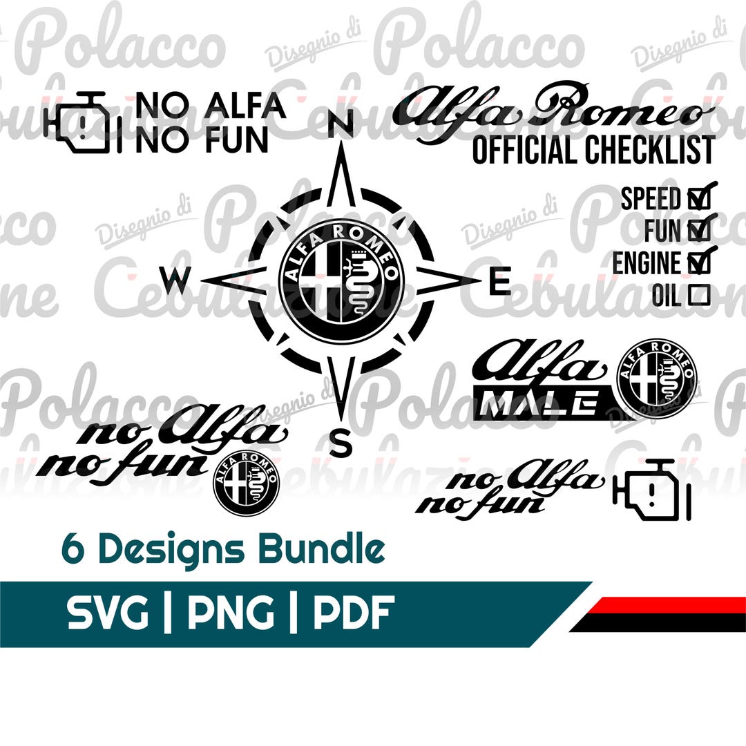 Alfa Romeo Bundle #1. Digital Vector. Instant Download. 6 Pcs. - Etsy
