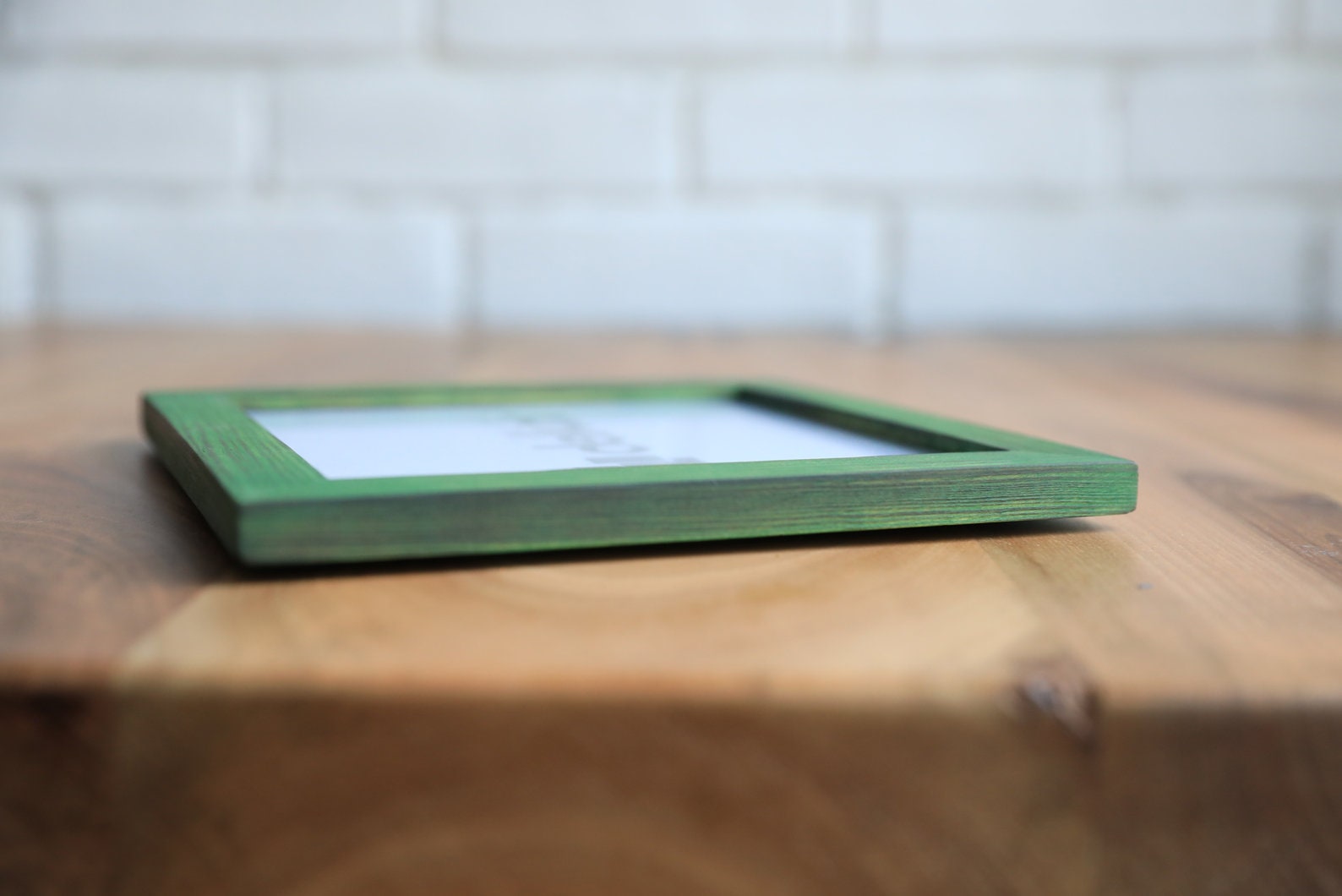 Green Burned Wood Photo Frame-picture Frame Burned Green - Etsy