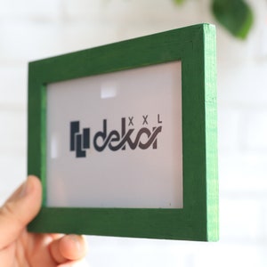 Green Wood Photo Frame-picture Frame Green Painted Wood-handmade Wood ...