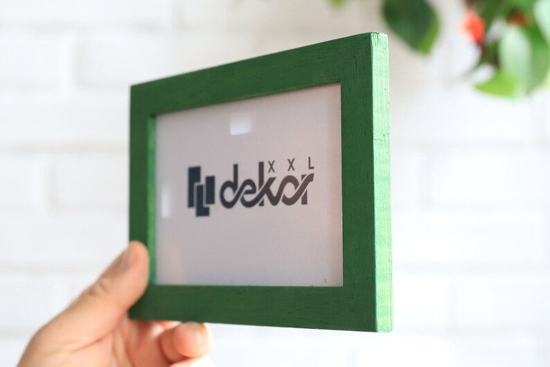 Green Wood Photo Frame-picture Frame Green Painted Wood-handmade Wood ...