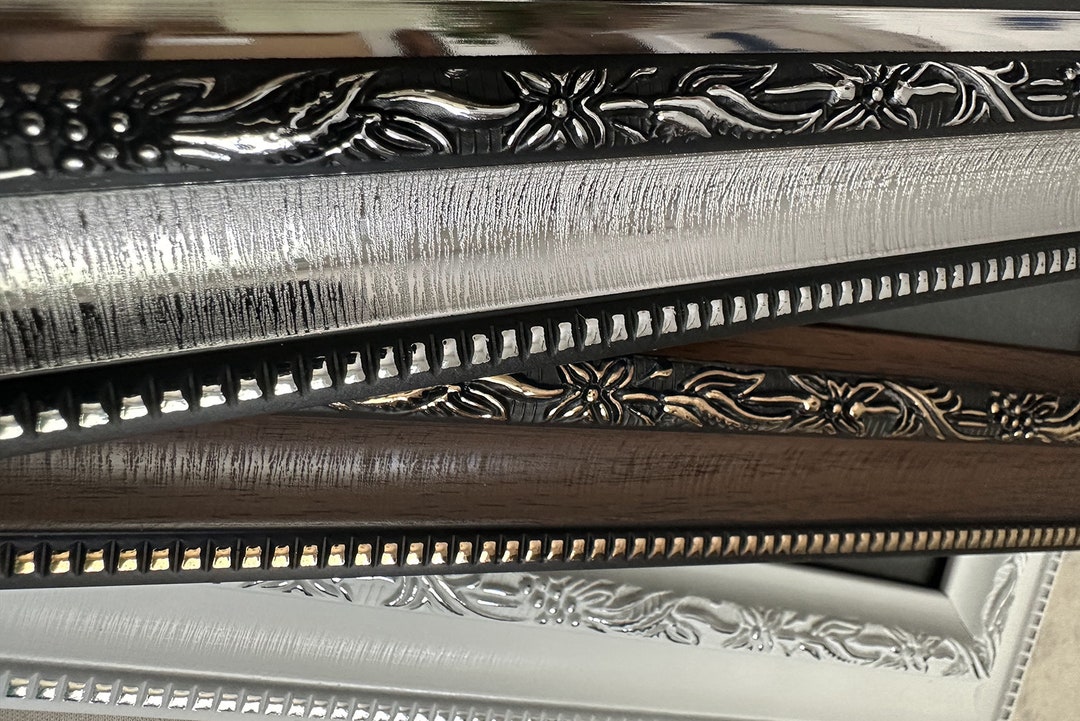 Rome Picture Frame, Black Silver Photo Frame, White Gold Picture Frame ...