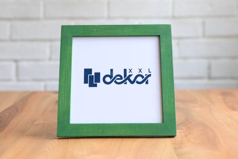 Green Wood Photo Frame-picture Frame Green Painted Wood-handmade Wood ...