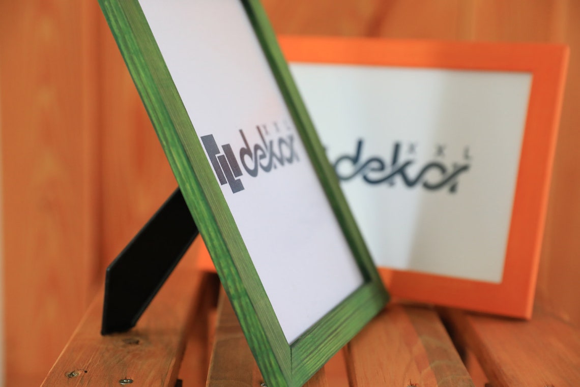 Green Burned Wood Photo Frame-picture Frame Burned Green - Etsy