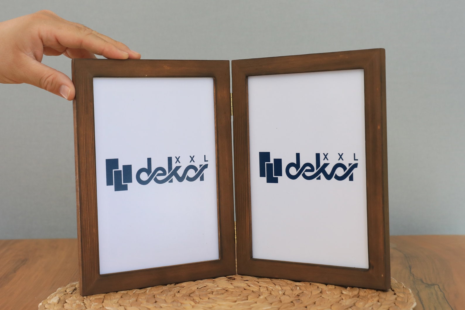 Handmade Hinged Wood Picture Frame Painted Brown Double Photo Frames - Etsy