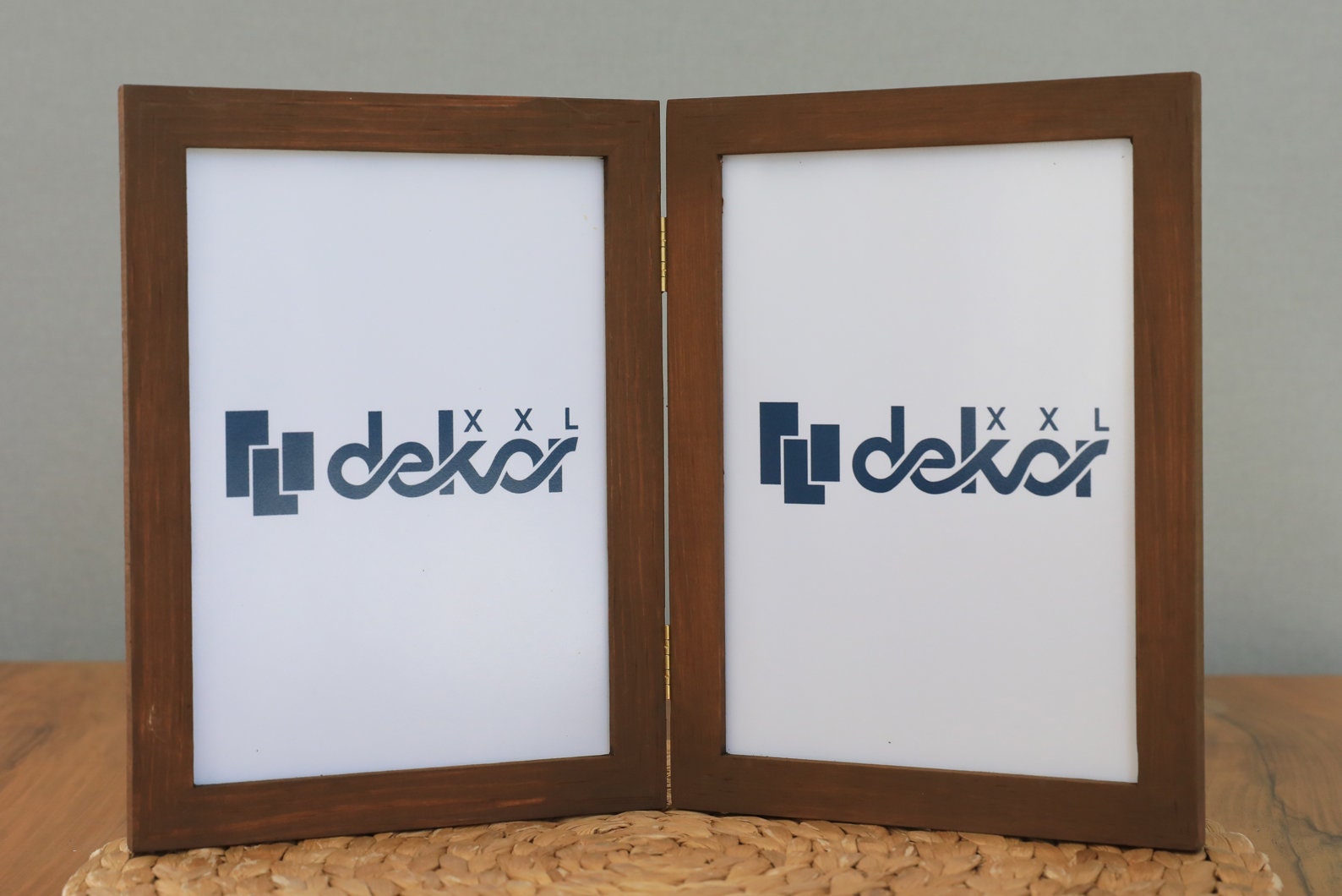 Handmade Hinged Wood Picture Frame Painted Brown Double Photo Frames - Etsy