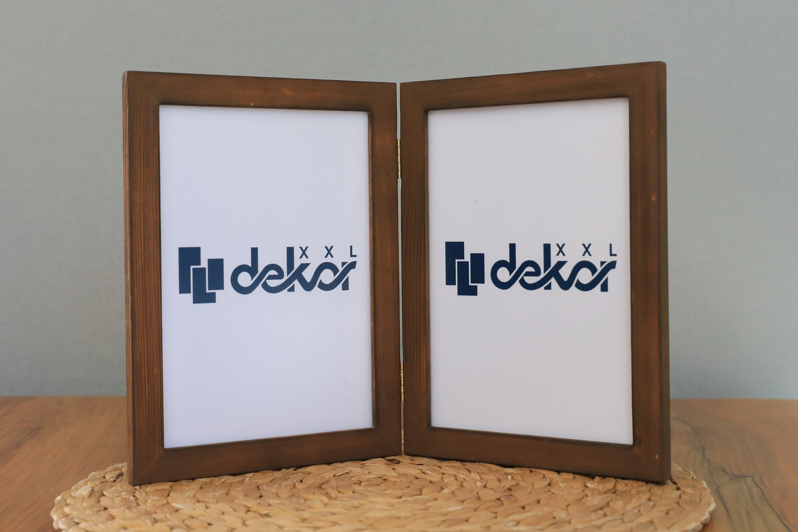 Handmade Hinged Wood Picture Frame Painted Brown Double Photo Frames - Etsy