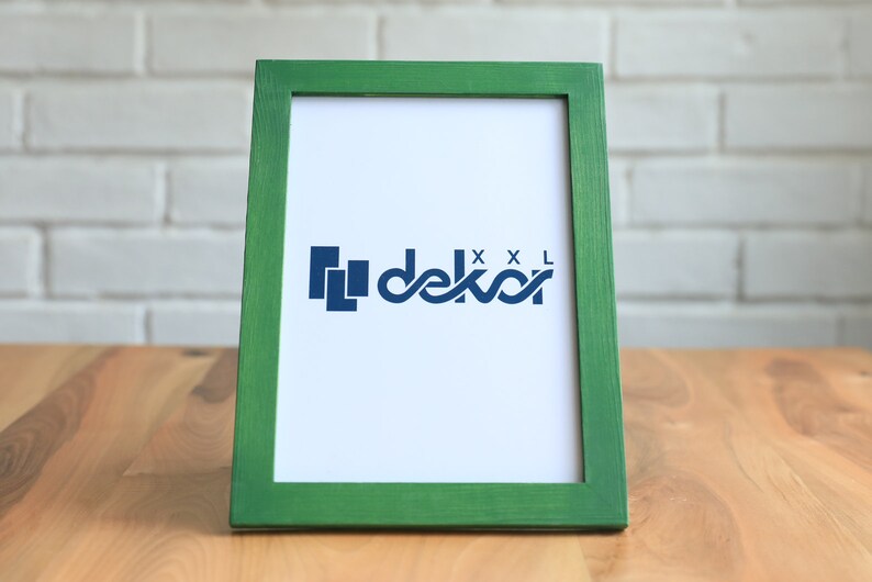 Green Wood Photo Frame-picture Frame Green Painted Wood-handmade Wood ...