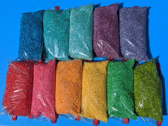 Rainbow Rice Sensory Bin Filler Rainbow Rice Colored Rice - Etsy