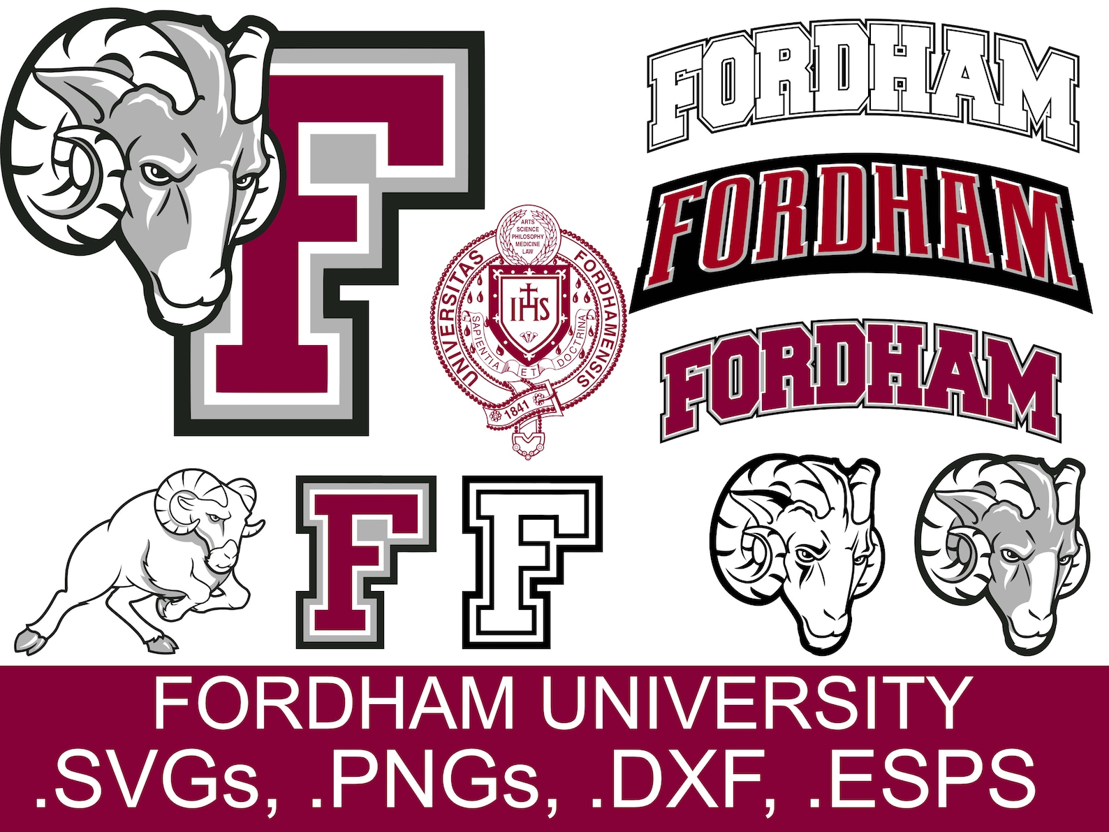 Fordham University Rams Svgs Pngs DXF ESPS Logo Pack Bundle - Etsy