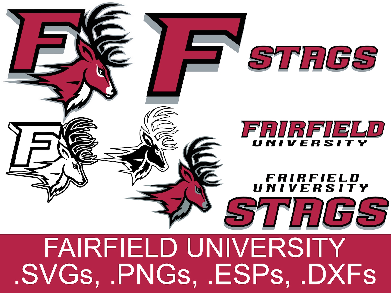 Fairfield University Stags Pngs Svgs Esps Dxfs Bundles - Etsy