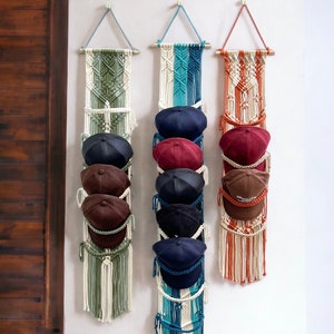 Macrame Baseball Cap Rack, Wall Baseball Cap Holder, Cap Rack Display ...