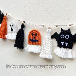 Custom Ghost Halloween Garland, Macrame Halloween Decor, Halloween ...