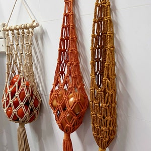 Macrame Potato Tomato Onion Bag, Vegetable Fruit Hanger, Hanging Fruit ...