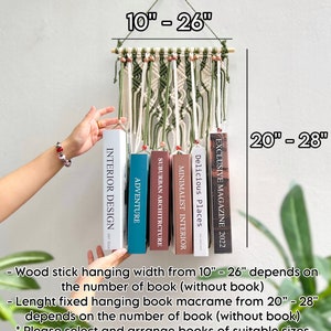 Boho Macrame Hanging Book Holder, Macrame Hanging Bookshelf, Unique ...