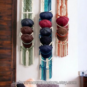 Baseball Cap Hanger, Macrame Baseball Cap Storage, Wall Mounted Hat ...