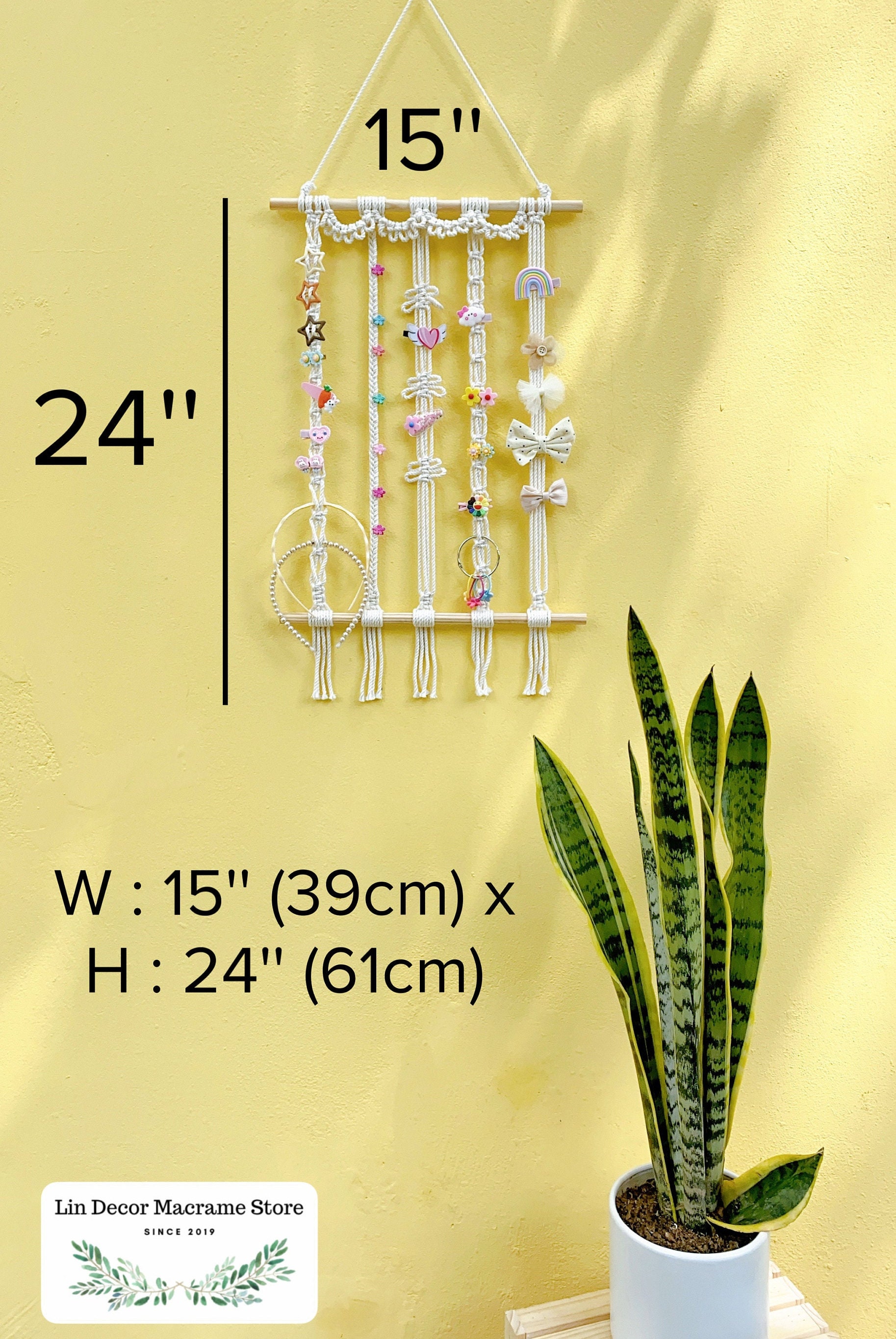 Macrame Bow Holder, Headband Holder, Macrame Bow Organizer, Hair Bow ...