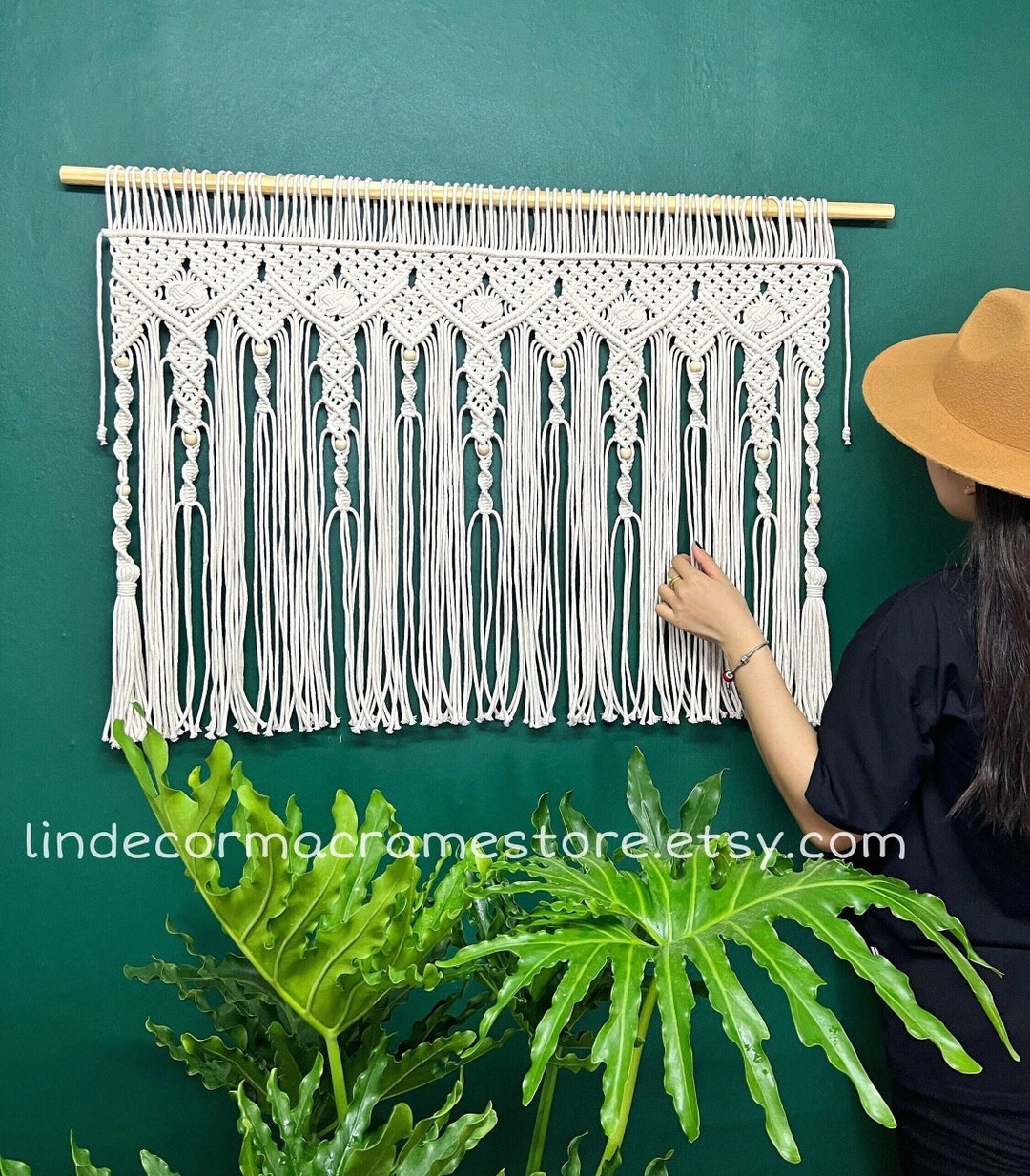 Macrame Window Valance: Boho Curtain, Vintage Wall Tapestry - Etsy