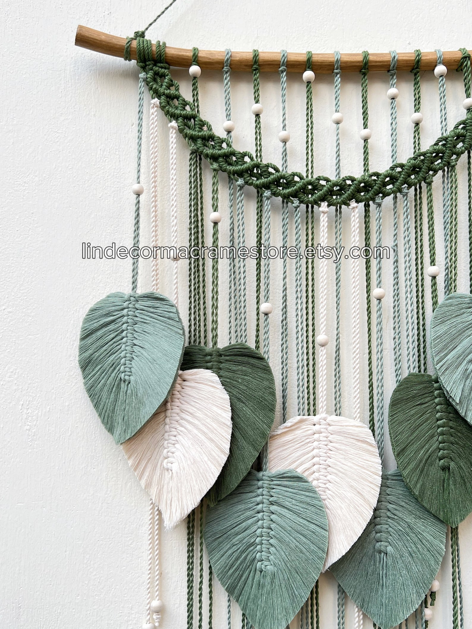 Macrame Leaves Handmade Wall Decor Green Leaf Macrame Wall - Etsy