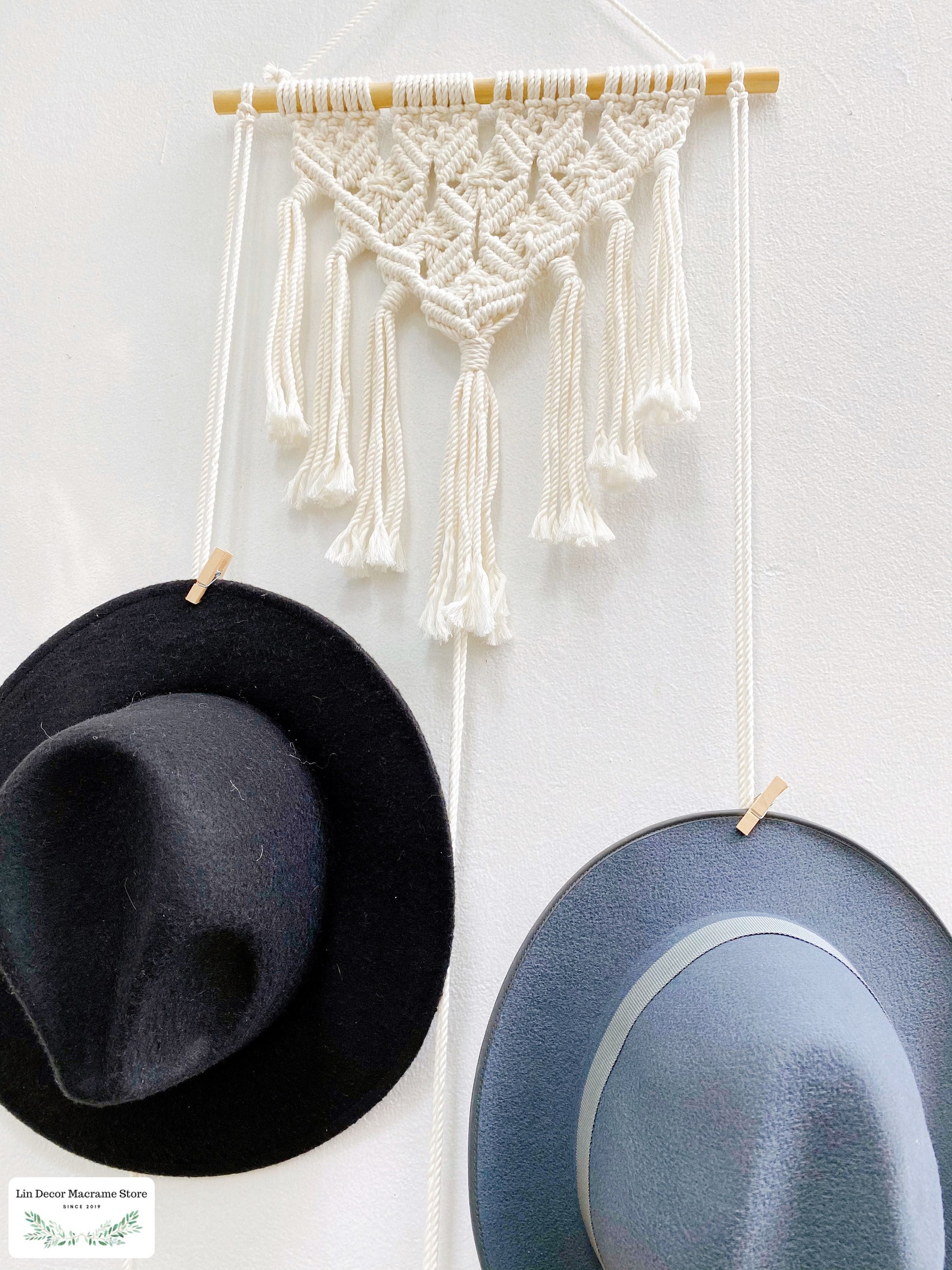 Boho Hat Rack for Wall Bohemian Style Hat Organization Hat - Etsy