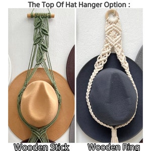 Farmhouse Macrame Hat Hanger, Macrame Hat Holder, Hat Hanger for Wall ...