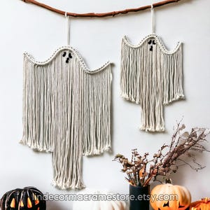 Halloween Macrame Ghost, Ghost Wall Hanging, Handmade Halloween Ghost ...