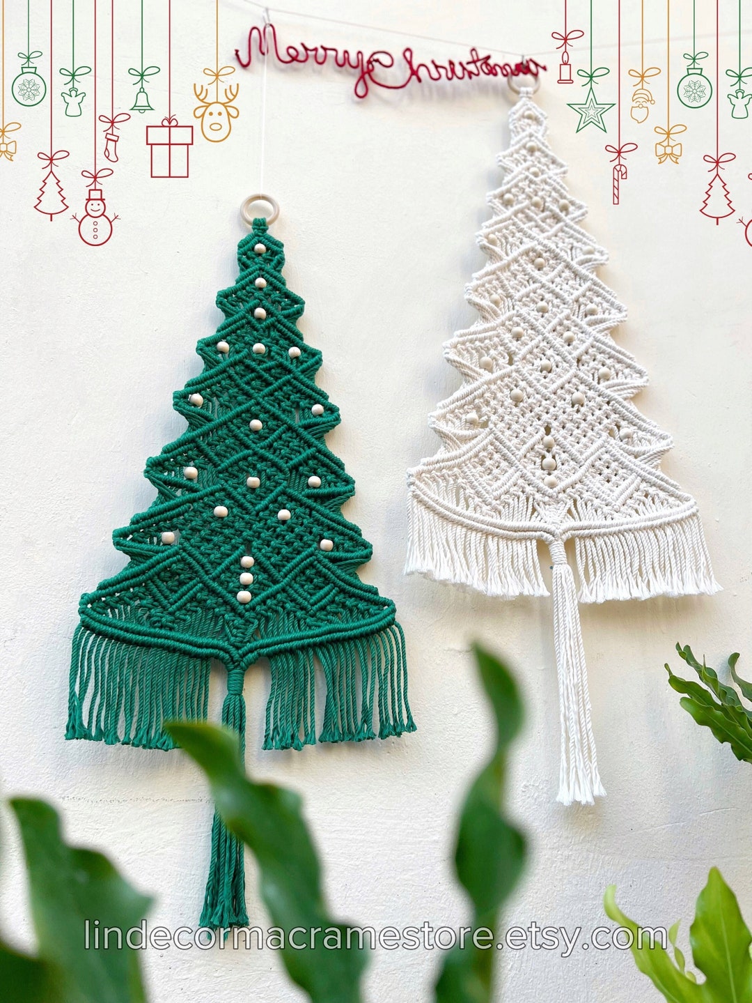 Large Macrame Christmas Tree: Boho Holiday Wall Hanging - Etsy