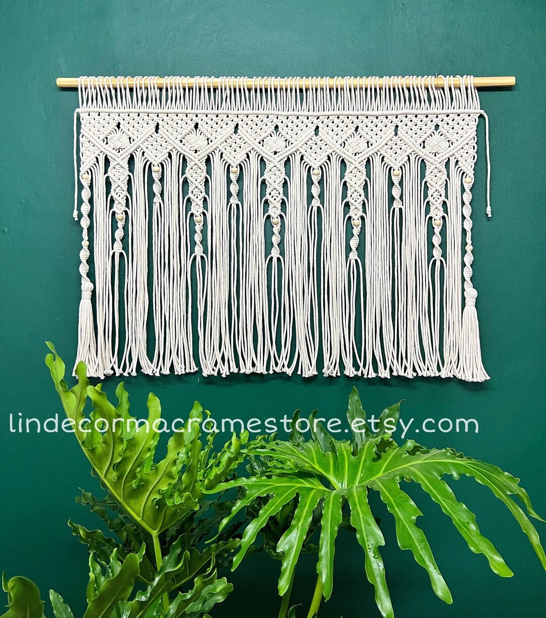 Macrame Door Curtain, Boho Window Valance, Macrame Headboard Décor ...