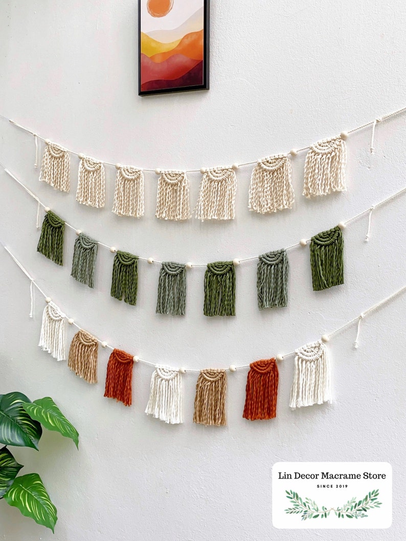 Boho Macrame Garland Colorful Macrame Banner Decor Macrame - Etsy
