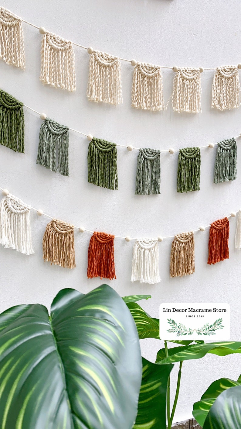 Boho Macrame Garland Colorful Macrame Banner Decor Macrame - Etsy