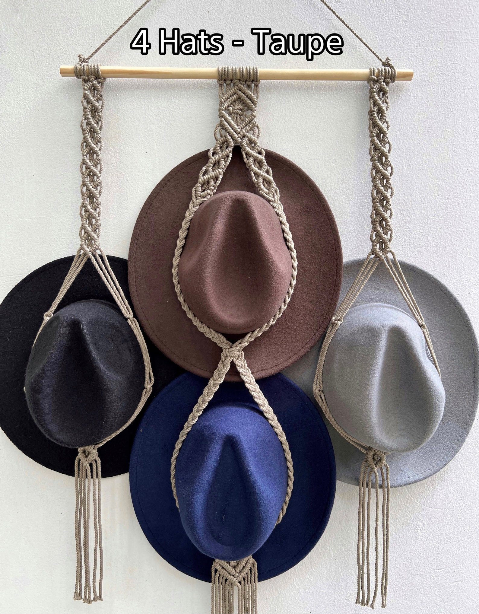 Boho Hat Rack, Macrame Hat Holder, Hat Organizer, Farmhouse Hat Hanger ...