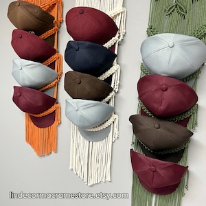 Macrame Baseball Cap Display Rack, Baseball Hat Rack, Handmade Cap ...