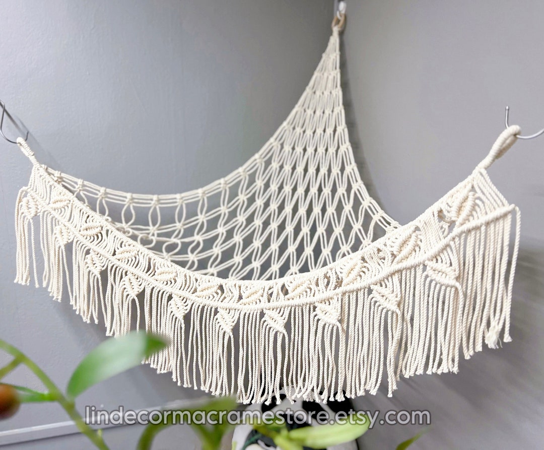 Hanging Stuffed Toy Hammock Macrame, Boho Toy Holder, Macrame Toy Net ...