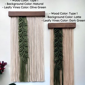 Modern Yarn Leaf Vine Wall Art, Macrame Leaf Wall Decor, Unique Fiber ...