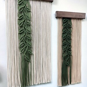 Modern Yarn Leaf Vine Wall Art, Macrame Leaf Wall Decor, Unique Fiber ...